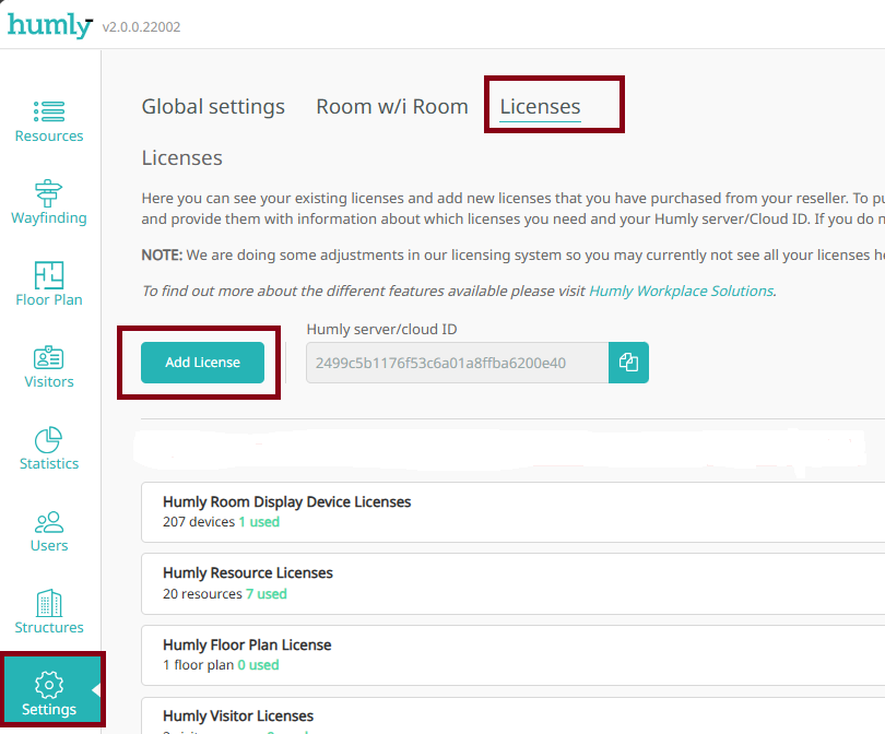 Basic Setup Licenses